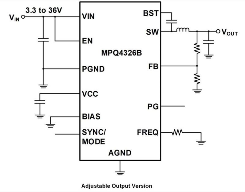 MPQ4326B-AEC1 | 36V, 3A to 7A, Low Quiescent Current, Synchronous Step-Down Converter, AEC-Q100 ...