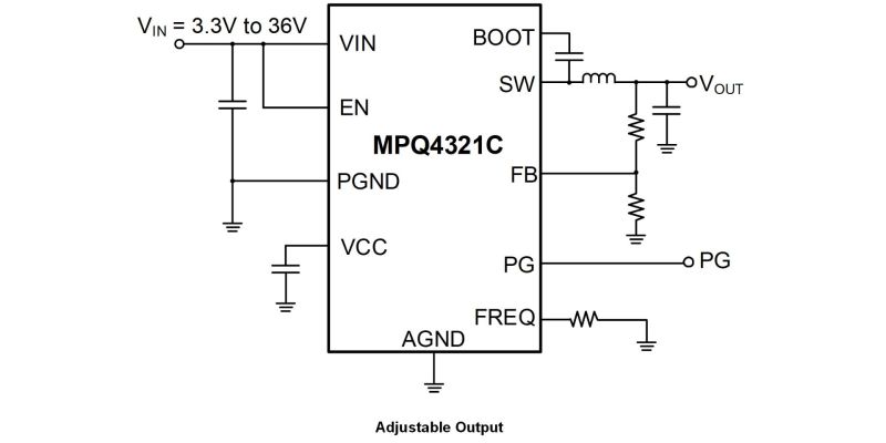 MPQ4321C-AEC1 | 36V, 1A, Ultra-Compact, Synchronous Step-Down Converter with 42V Load Dump, AEC ...