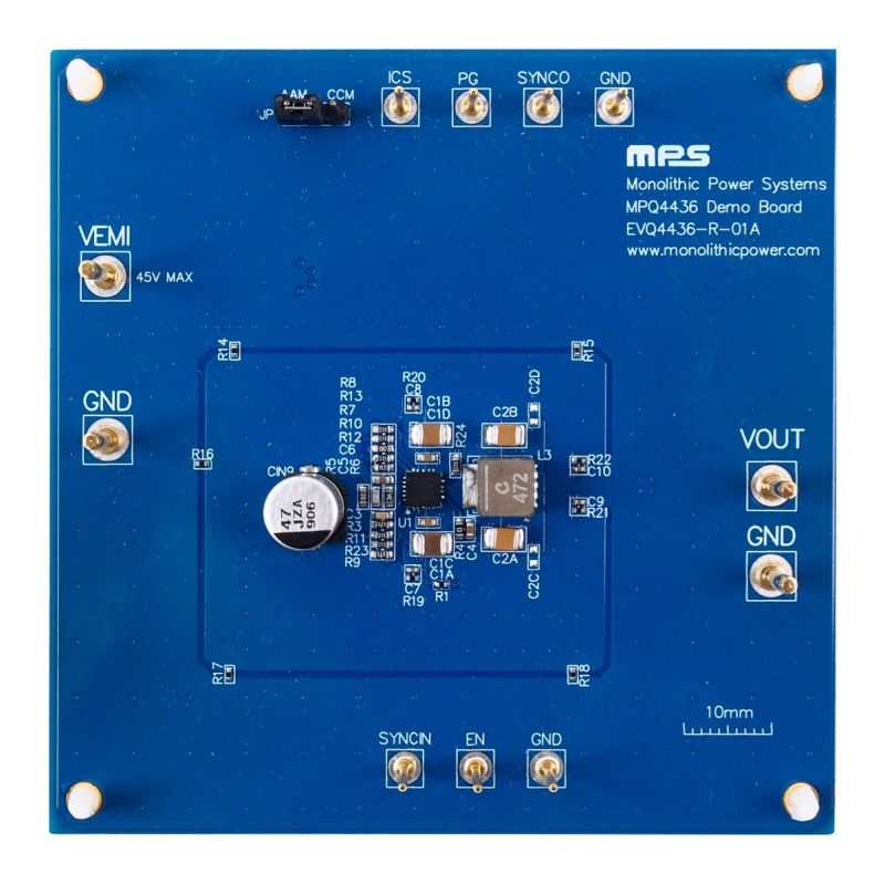 EVQ4436-R-01A | 45V, 6A, Low-IQ, Synchronous Step-Down Converter Evaluation Board | MPS