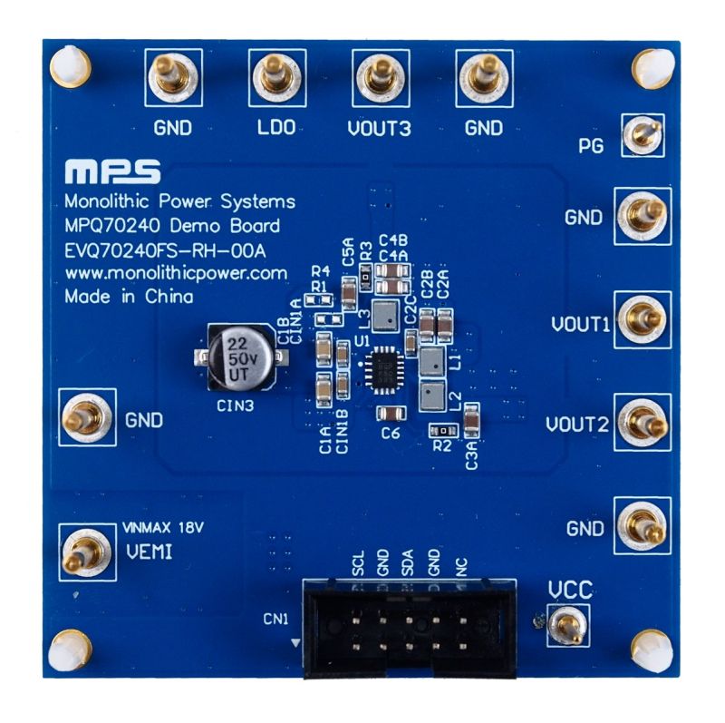 EVQ70240FS-RH-00A | MPSafeTM ASIL-B, 18V, 4-Channel PMIC with 3 Bucks and 1 LDO Evaluation Board ...