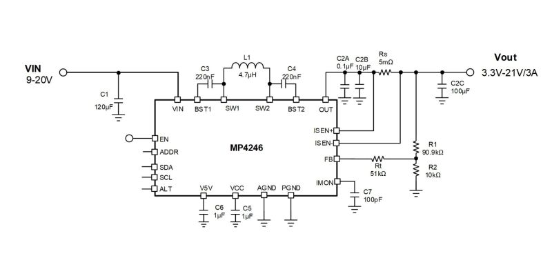 MP4246 | 6A, Buck-Boost Converter with Four Integrated MOSFETs and I2C ...