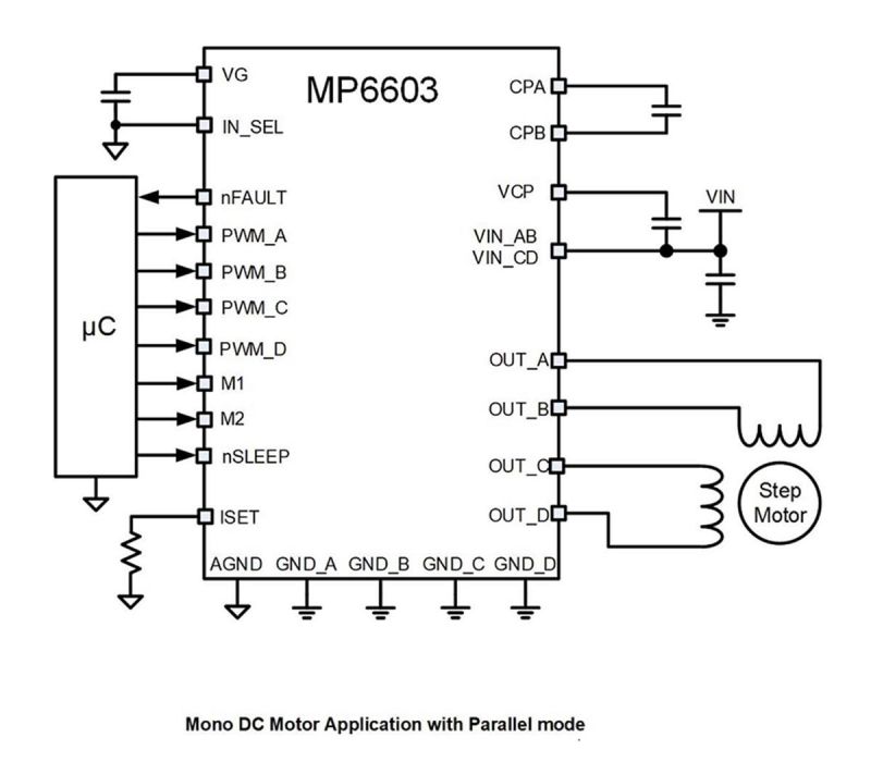 MP6603 | 55V, Dual Full-Bridge Motor Driver with Internal Current Sense ...