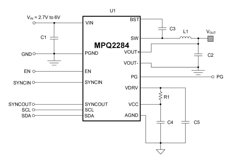 MPQ2284-AEC1 | 6V, 8A, Configurable, High-Frequency, Synchronous Buck Converter with ZDPTM, AEC ...