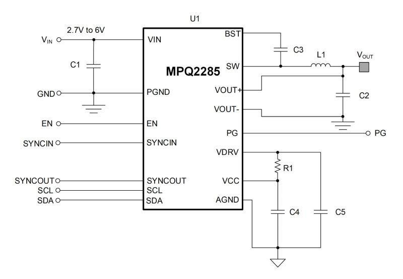 MPQ2285-AEC1 | 6V, 10A, Configurable, High-Frequency, Synchronous Buck Converter with ZDPTM, AEC ...