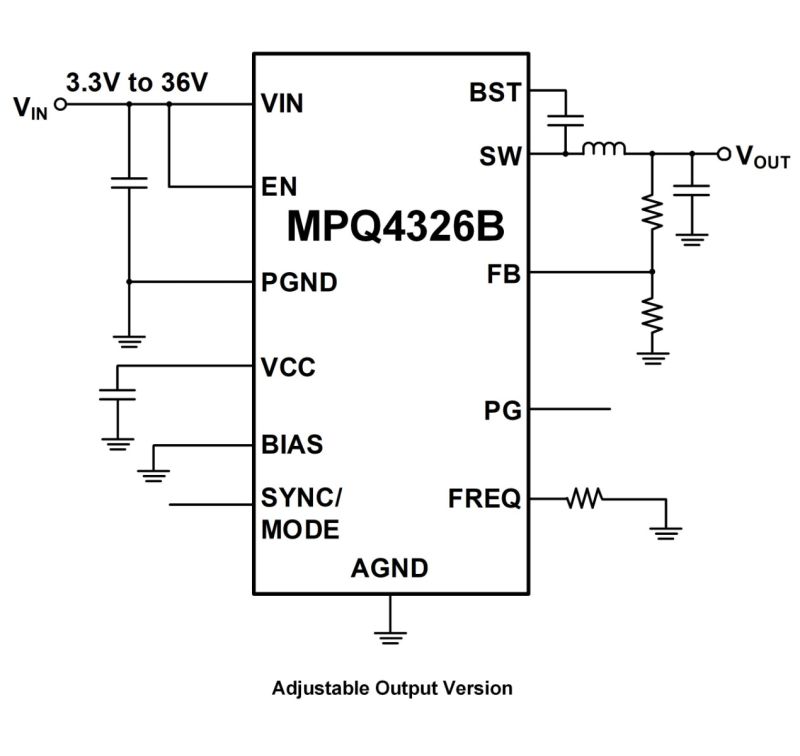 MPQ4326B-AEC1 | 36V, 3A to 7A, Low Quiescent Current, Synchronous Step-Down Converter, AEC-Q100 ...