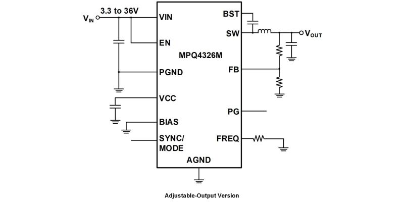 MPQ4326M-AEC1 | 36V, 6A, Low Quiescent Current, Synchronous Step-Down Converter with Integrated ...