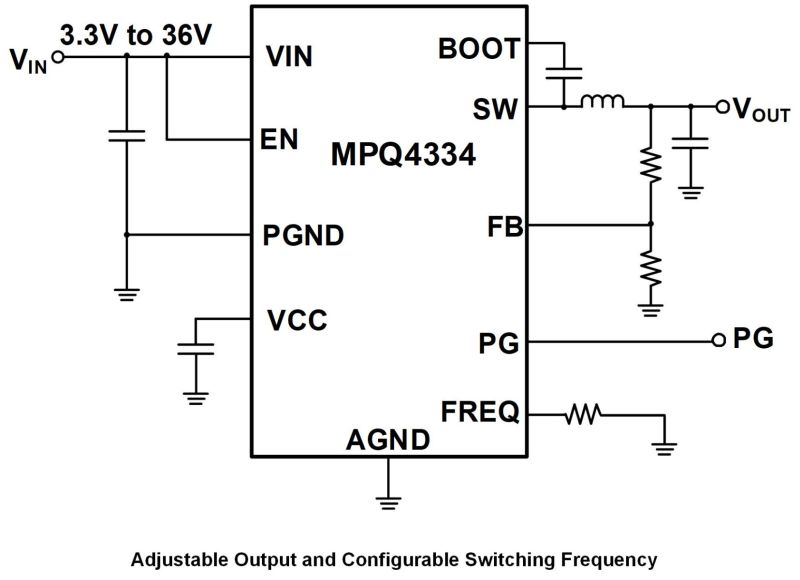 MPQ4334-AEC1 | 36V, 0.5A to 4A, Low Quiescent Current, Synchronous Step-Down Converter, AEC-Q100 ...