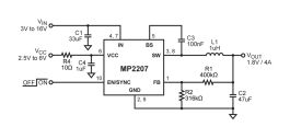 MP2207 | Converters | 16V, 4A, 1.3MHz Synchronous Step-Down Converter ...