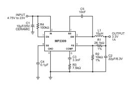 MP2309 | 1A, 23V, 340KHz Synchronous Rectified Step-Down Converter with ...