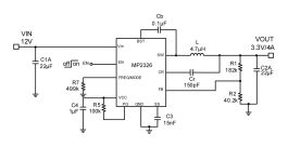 MP2326 パワーグッドと外部ソフトスタート付き、4A、19 V、40μA Iq、高効率、ステップダウンコンバータIC | MPS