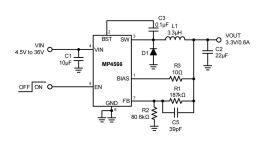 MP4566 | 36V, 600mA, 1MHz Non-Sync Step-down Converter with High Light ...