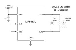 MP6513L | 2.5V - 5.5V, 0.6A, H-Bridge Motor Driver in a TSOT23-6 | MPS
