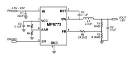 MP8773 | Converters | Monolithic 3A, 23V, 500kHz Synchronous Step-down ...