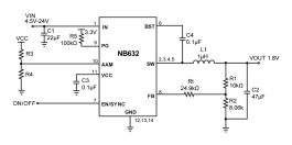 NB632 | High Efficiency 4A, 24V, 500kHz Synchronous Step-Down Converter ...
