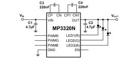 MP3320N 3チャネル、チャージポンプ、RGB LEDドライバIC | MPS