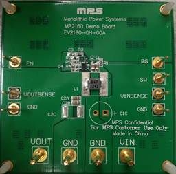 EV2160-QH-00A | 1.2Aピーク、6V、3.5MHz、同期整流式ステップダウンスイッチャ評価ボード | MPS