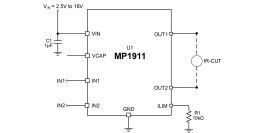 MP1911 | 2.5V to 16V, 1A, H-Bridge Driver in an SOT583 Package | MPS