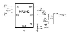 MP2462 | 34V, 2A, 800kHz, Synchronous Step-Down Converter | MPS