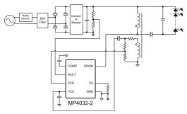 MP4032-2 | TRIAC Dimmable, Non-isolated, Offline LED Controller with ...