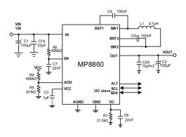 MP8860 | 2.8 - 22V VIN, 1A IOUT, 4-Switch,Integrated Buck-Boost ...